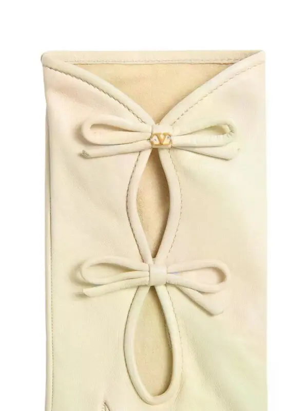 Valentino Garavani Leather Gloves With Bow Detail