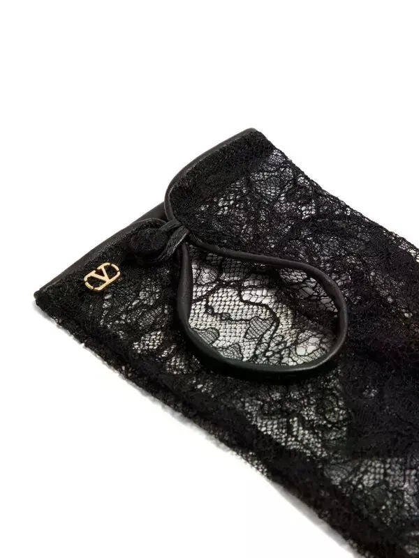 Valentino Garavani Lace Biker Gloves - Black