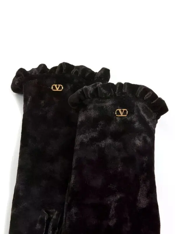 Valentino Garavani Vlogo Signature Ruffled Gloves
