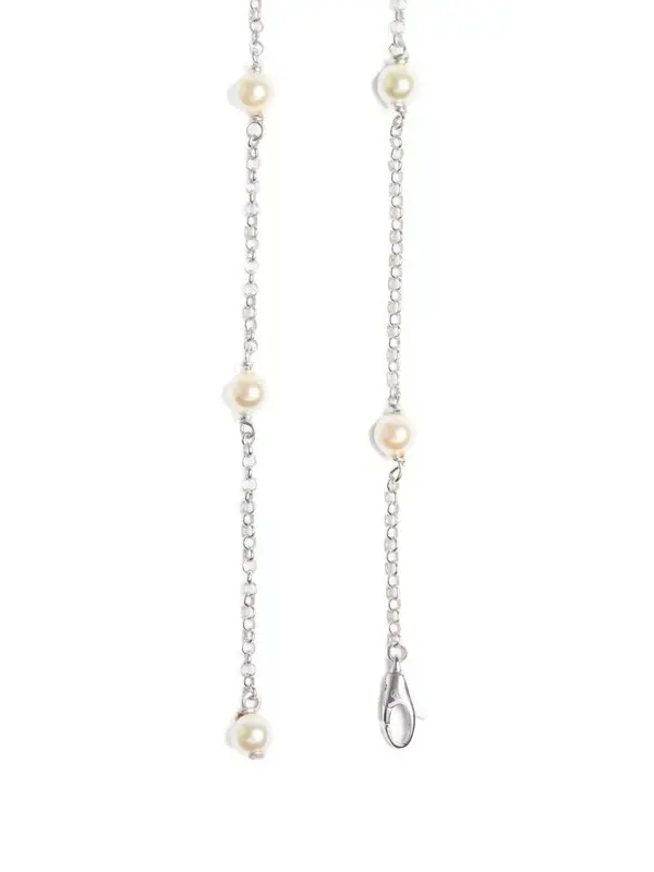 Valentino Garavani Tone Ovallette Necklace With Pearl Embellishment