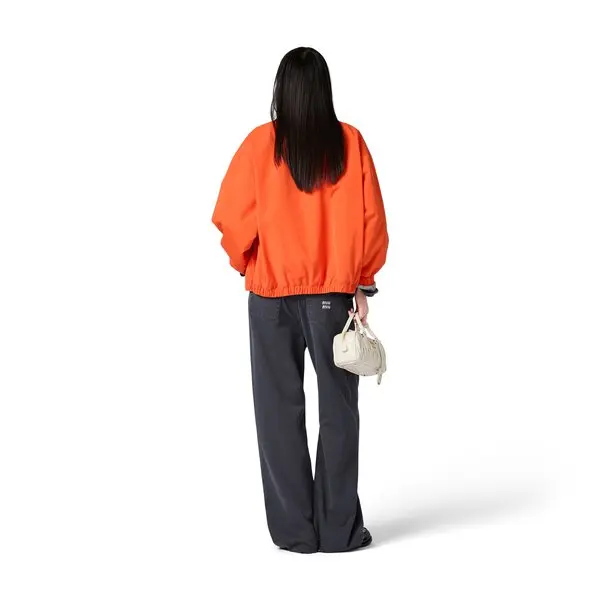 Miu Miu Washed Poplin Blouson Jacket - Orange