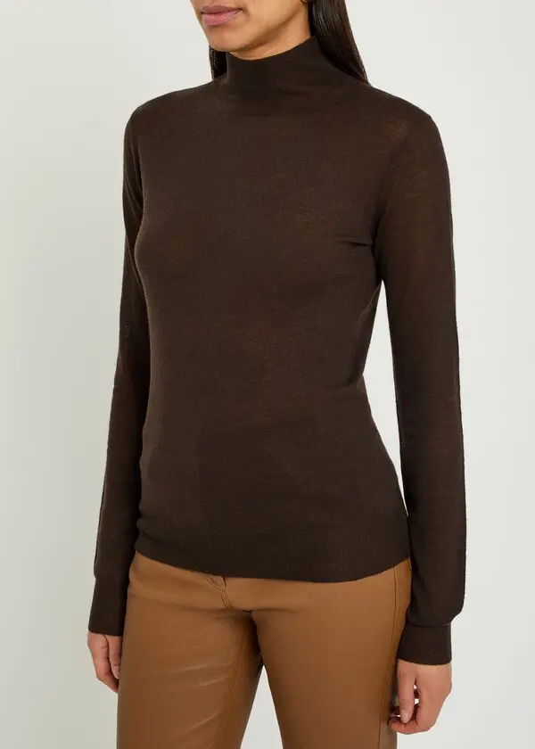 JOSEPH Mock-neck Cashmere Top
