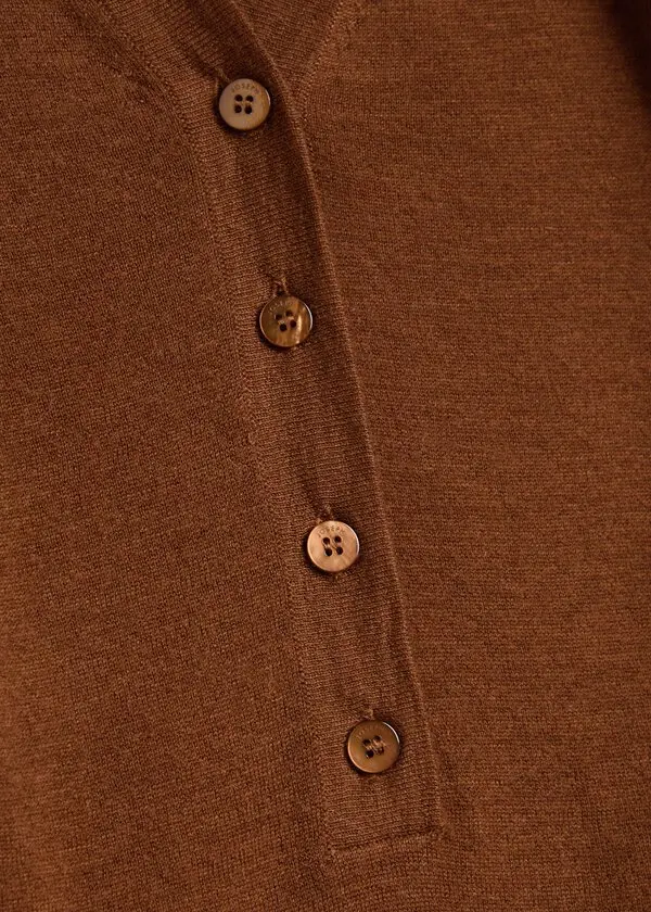 JOSEPH Gillies Cashmere V-neck Top - Rust