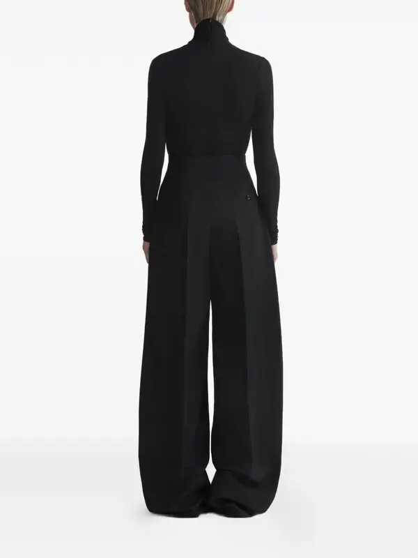 MUGLER Long Sleeve Draped High Neck Top