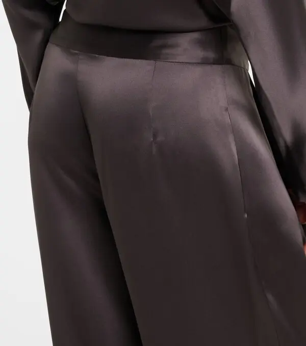 THE SEI Wide-leg Silk Satin Trousers
