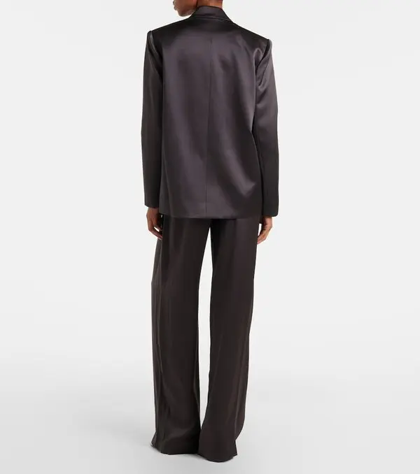 THE SEI Wide-leg Silk Satin Trousers