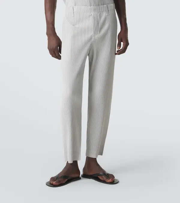 Issey Miyake Basics Pleated Straight Pants - Grey