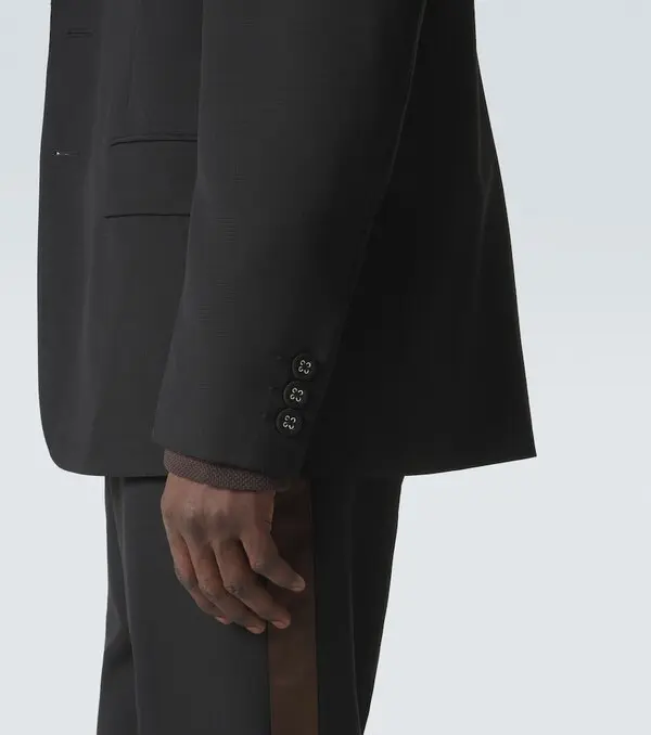 WALES BONNER Alto Satin-trimmed Virgin Wool Blazer