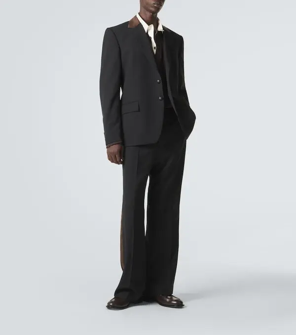 WALES BONNER Alto Satin-trimmed Virgin Wool Blazer