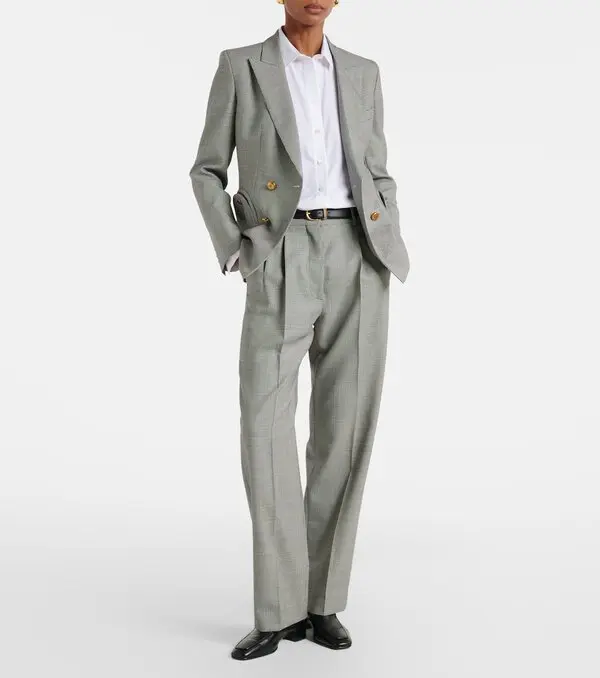 BLAZÉ MILANO Houndstooth Straight Leg Trousers