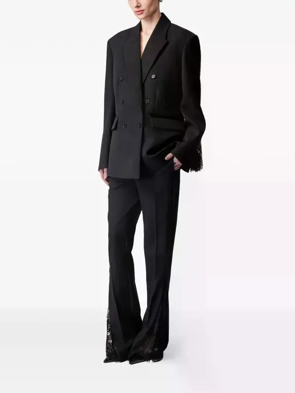 ARTICLE TEN Lace-detail Double-breasted Blazer