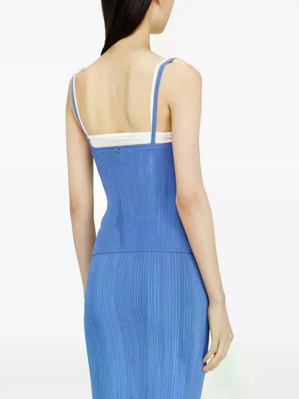 DIESEL® Ribbed Knit Spaghetti Strap Top - Blue