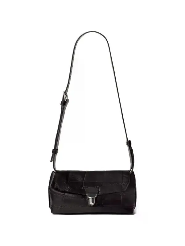 LEMAIRE Small Croc-embossed Shoulder Bag - Black