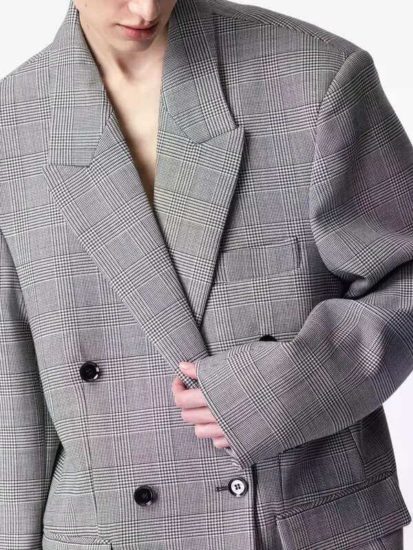 ARTICLE TEN Prince Of Wales Check Double-breasted Blazer