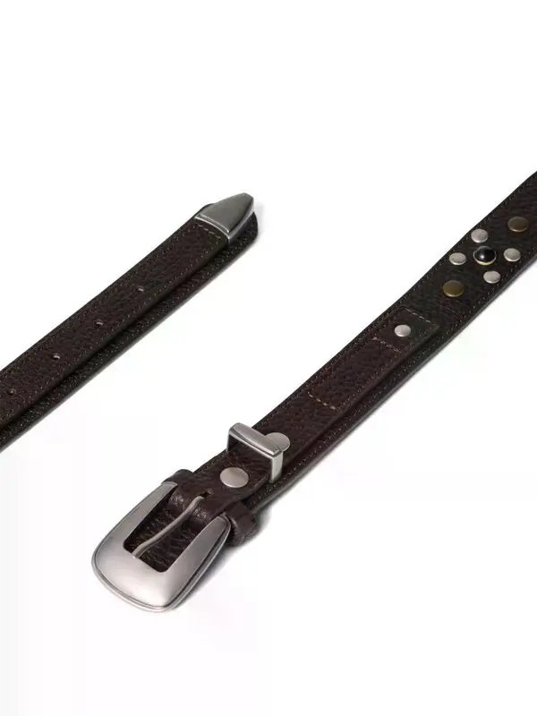 LEMAIRE Studded Leather Belt - Brown