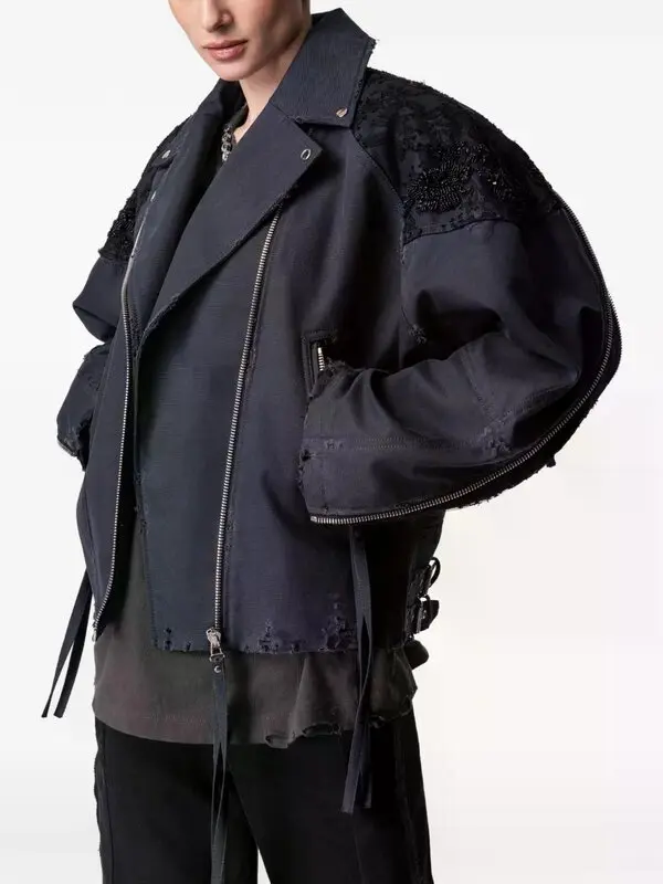ARTICLE TEN Lace-panelling Zip Jacket
