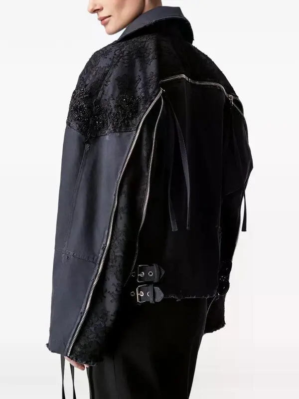 ARTICLE TEN Lace-panelling Zip Jacket