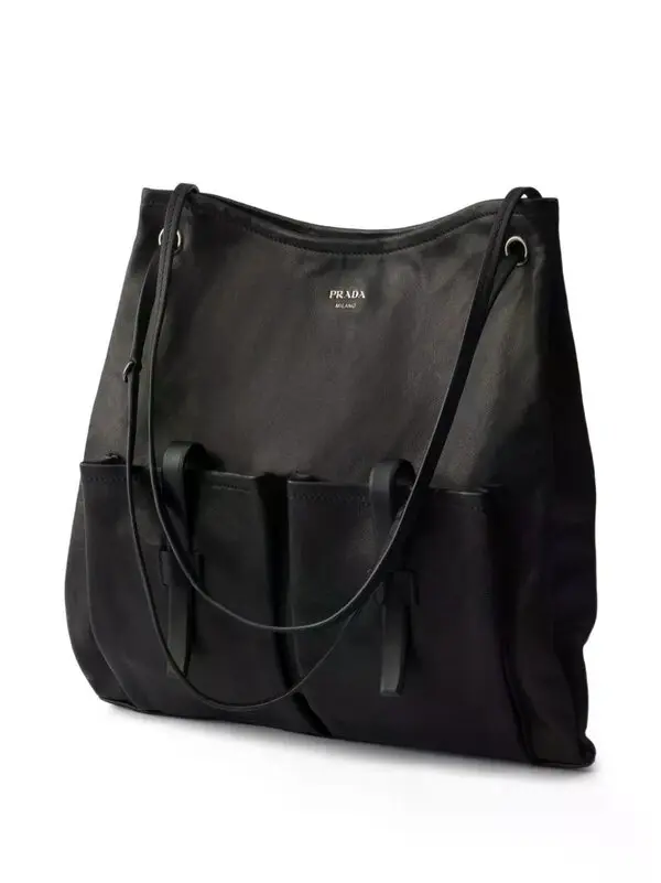 Prada Large Route Leather Tote Bag - Black