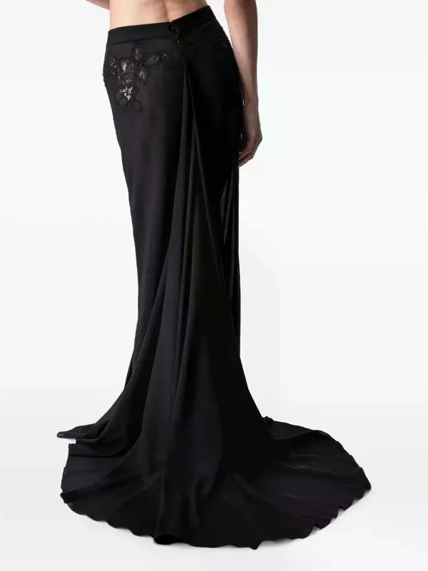 ARTICLE TEN Semi-sheer Maxi Skirt With Lace Detail