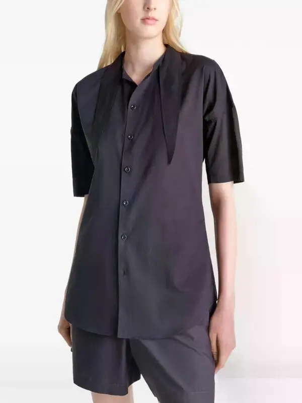 LEMAIRE Short Sleeve Scarf Detail Shirt