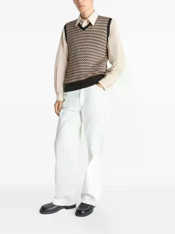 LEMAIRE Patterned V-neck Waistcoat