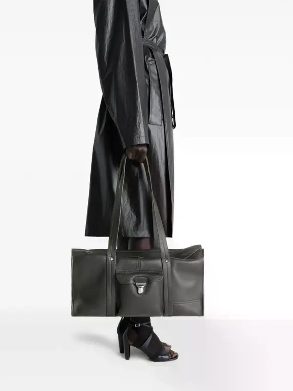 LEMAIRE Pocket Shoulder Bag In Bubble Lambskin - Green