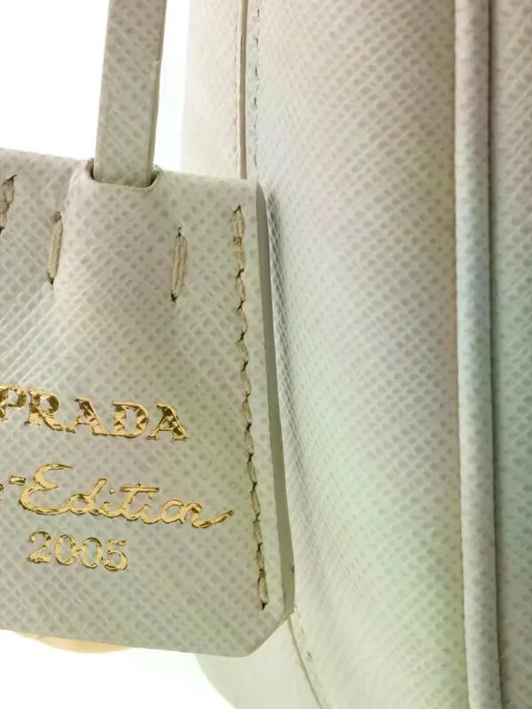 Prada Re-edition Logo-plaque Shoulder Bag - Neutrals