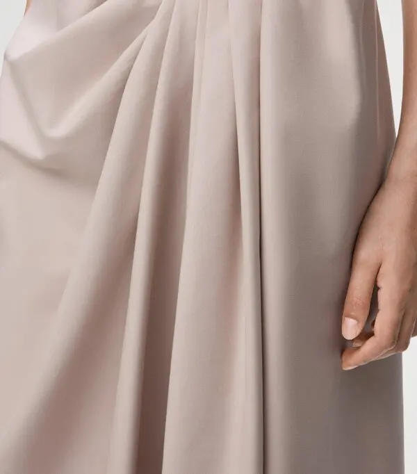 Loewe Cotton-silk Draped Midi Skirt