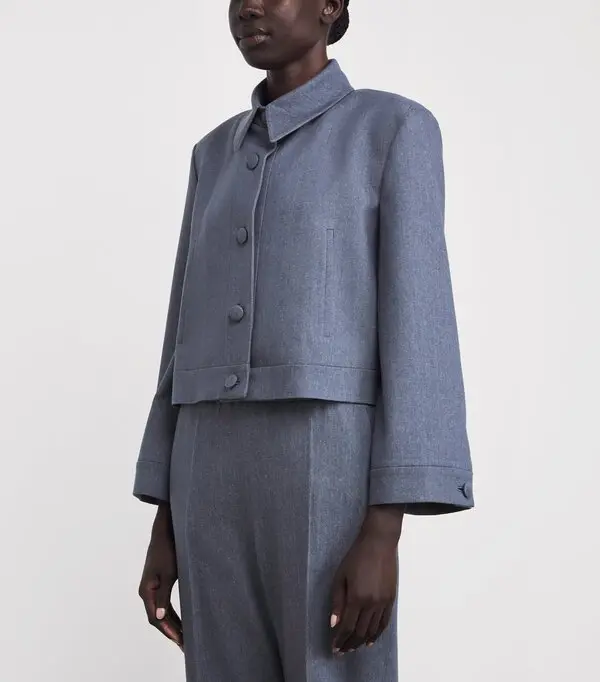 NOMADISSEM Wool Cropped Blazer