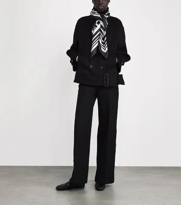 JOSEPH Large Silk Zenza Scarf - Black