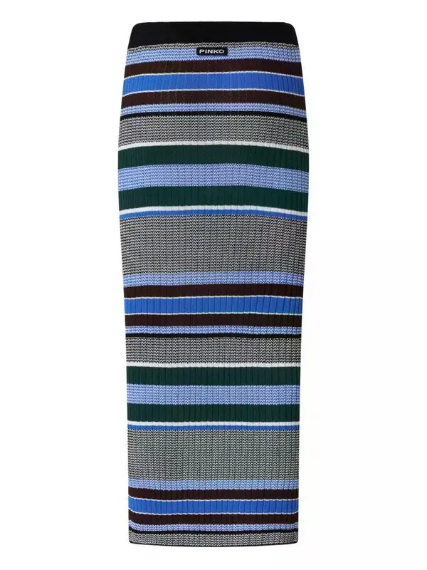 Pinko Striped Knitted Midi Skirt