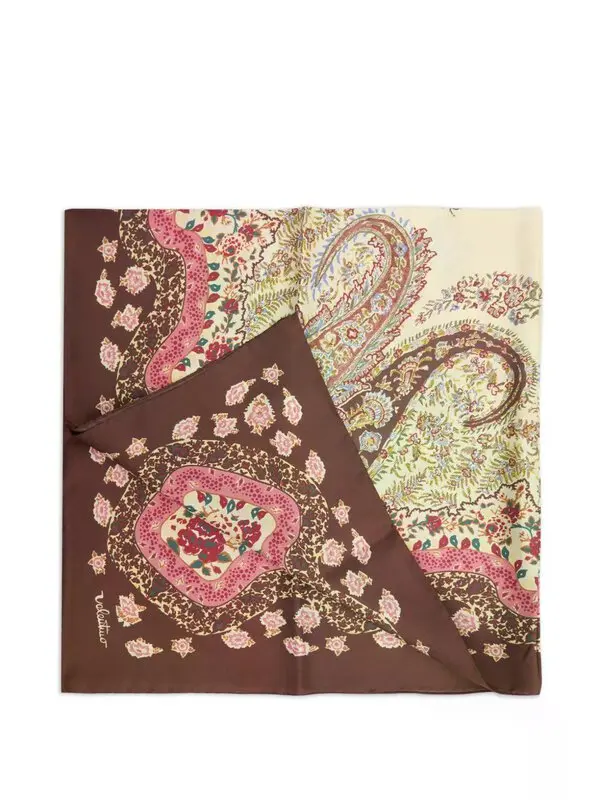 Valentino Garavani Floral-print Scarf - Brown