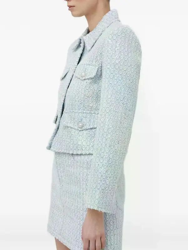 Miss Sixty Pearl-buttoned Embellished Jacket - Blue