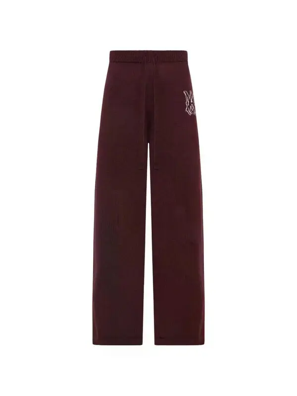 Amiri Burgundy Merino Wool Logo Knit Trousers - Red