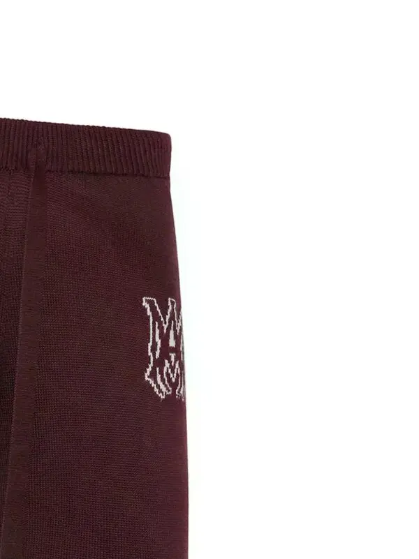 Amiri Burgundy Merino Wool Logo Knit Trousers