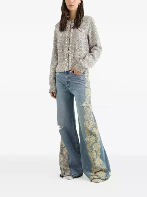 Dolce & Gabbana Pearl-embellished Round-neck Jacket