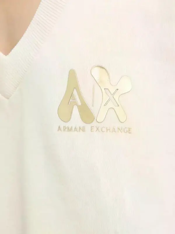 Armani Exchange V-neck Sweatshirt With Logo Plaque