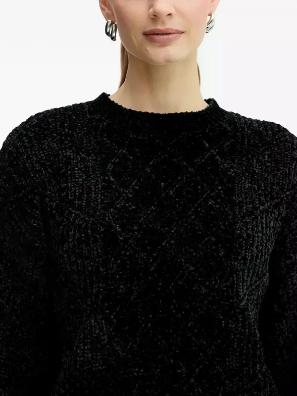 Armani Exchange Textured Round Neck Long Sleeve Sweater