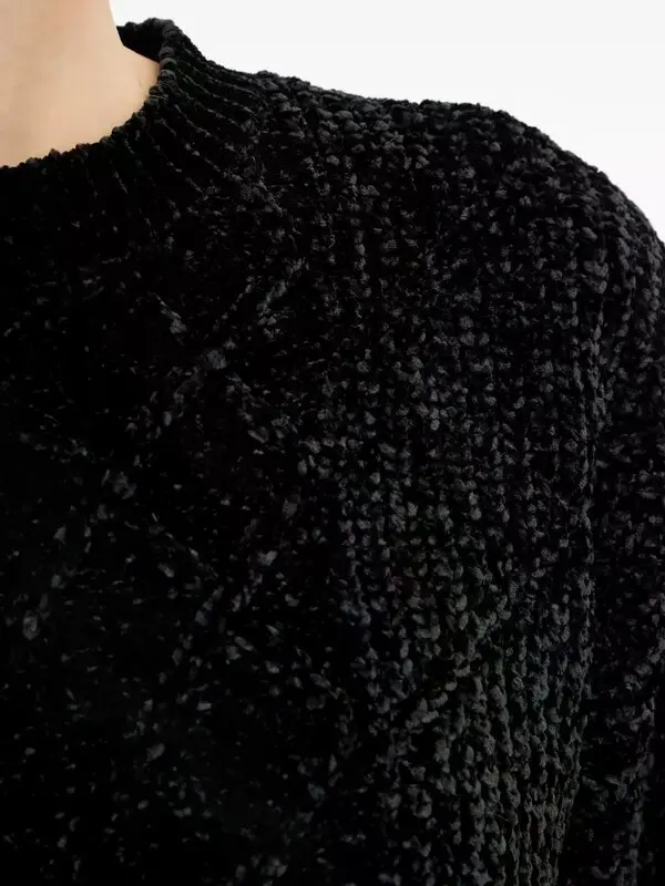 Armani Exchange Textured Round Neck Long Sleeve Sweater