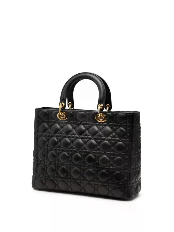 Dior Lambskin Cannage Lady Satchel - Black
