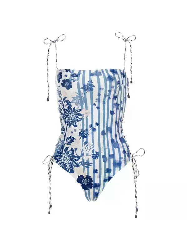 Agua Bendita Posh Batik Reversible One-piece Swimsuit - White
