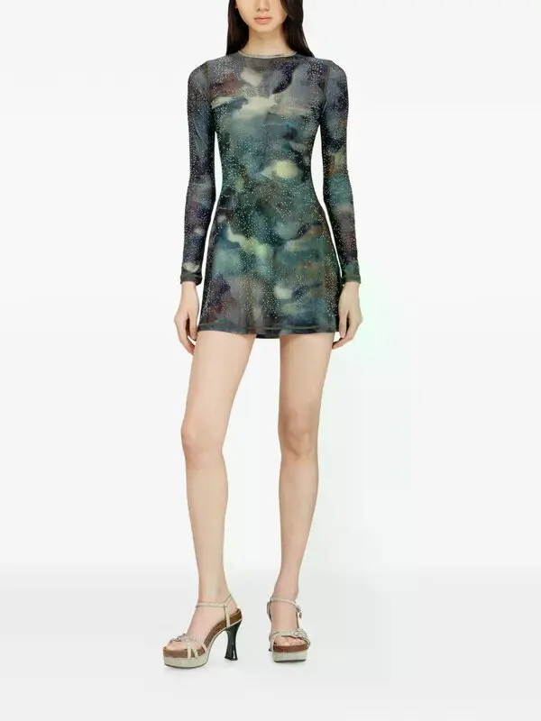 DIESEL® Abstract-pattern Mini Dress - Blue