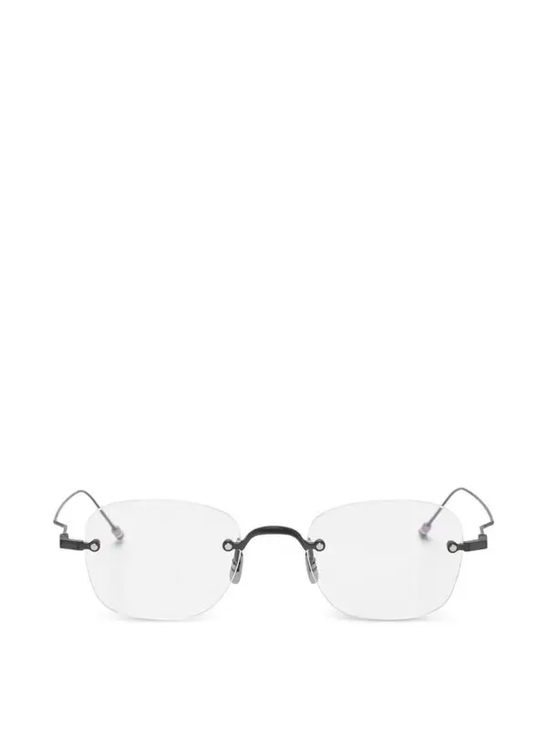 Thom Browne Rimless Round Frame Eyeglasses - Black
