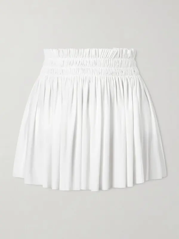Norma Kamali Pleated Stretch-jersey Tennis Skirt - White
