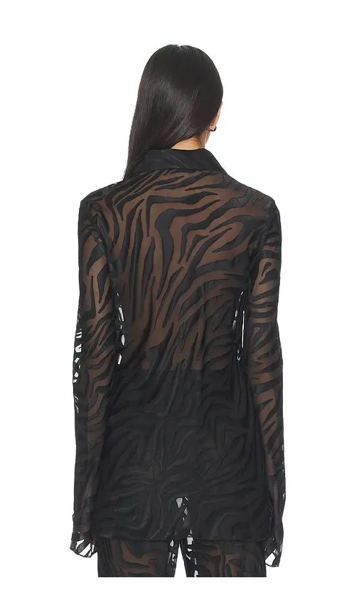 LAMARQUE Camine Sheer Zebra Print Top With Front Tie