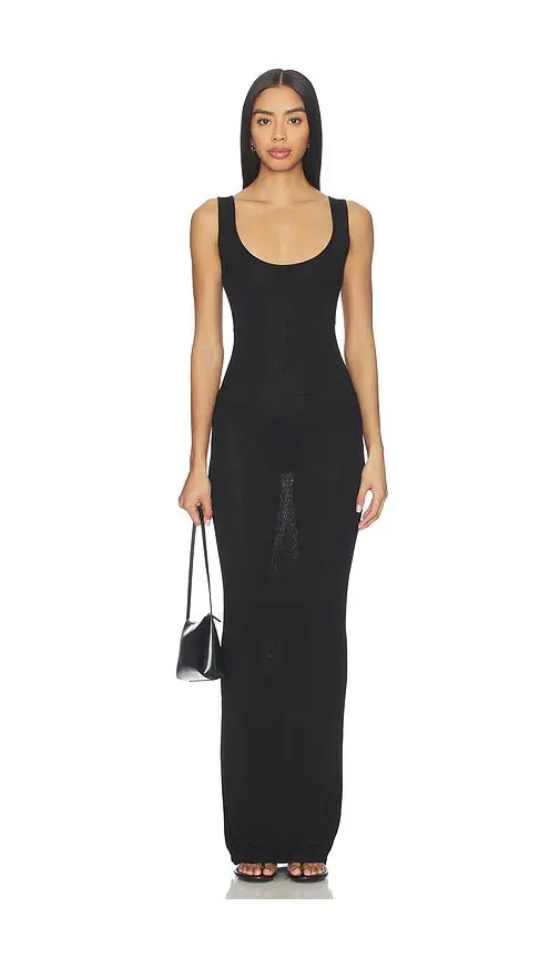 ENTIRE STUDIOS Square Neck Maxi Dress - Black