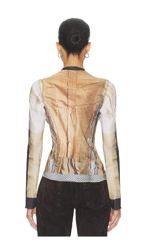 KNWLS Halcyon Printed Mesh Long Sleeve Top