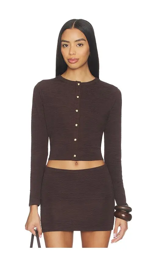 LA PORTE Lauren Swim Cardigan - Brown