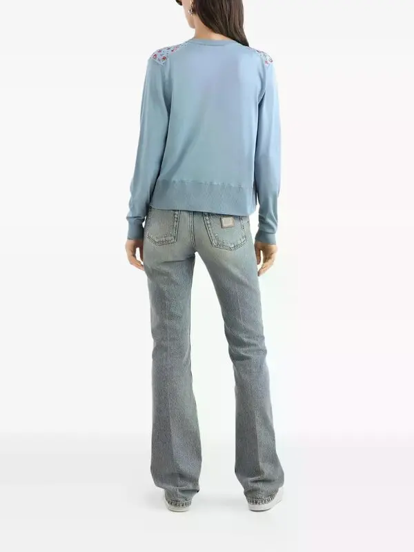 Dolce & Gabbana Floral Print Panel Cardigan - Blue