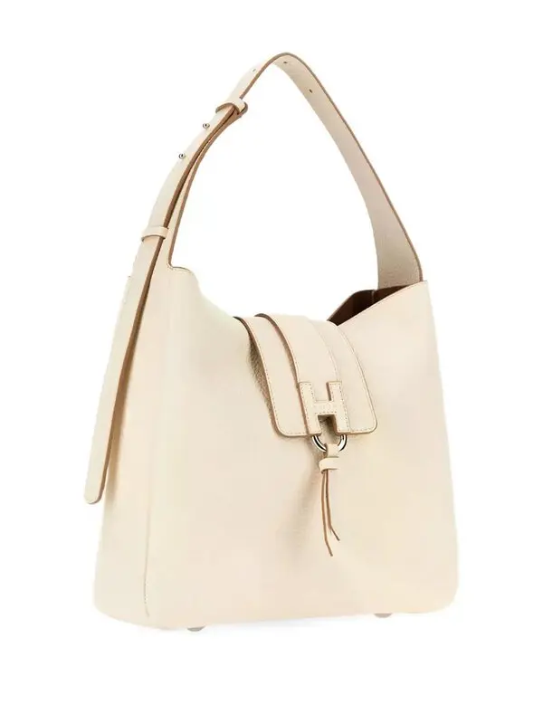 Hogan Shoulder Bag With H Buckle Detail - Neutrals